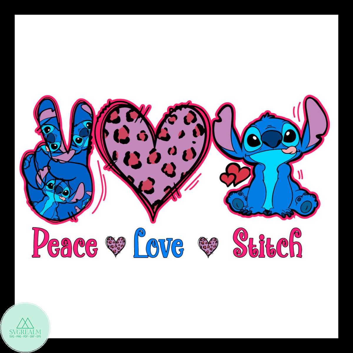 Peace love Stitch Svg, Stitch Svg, Leopards Heart Svg, Peace | Inspire ...