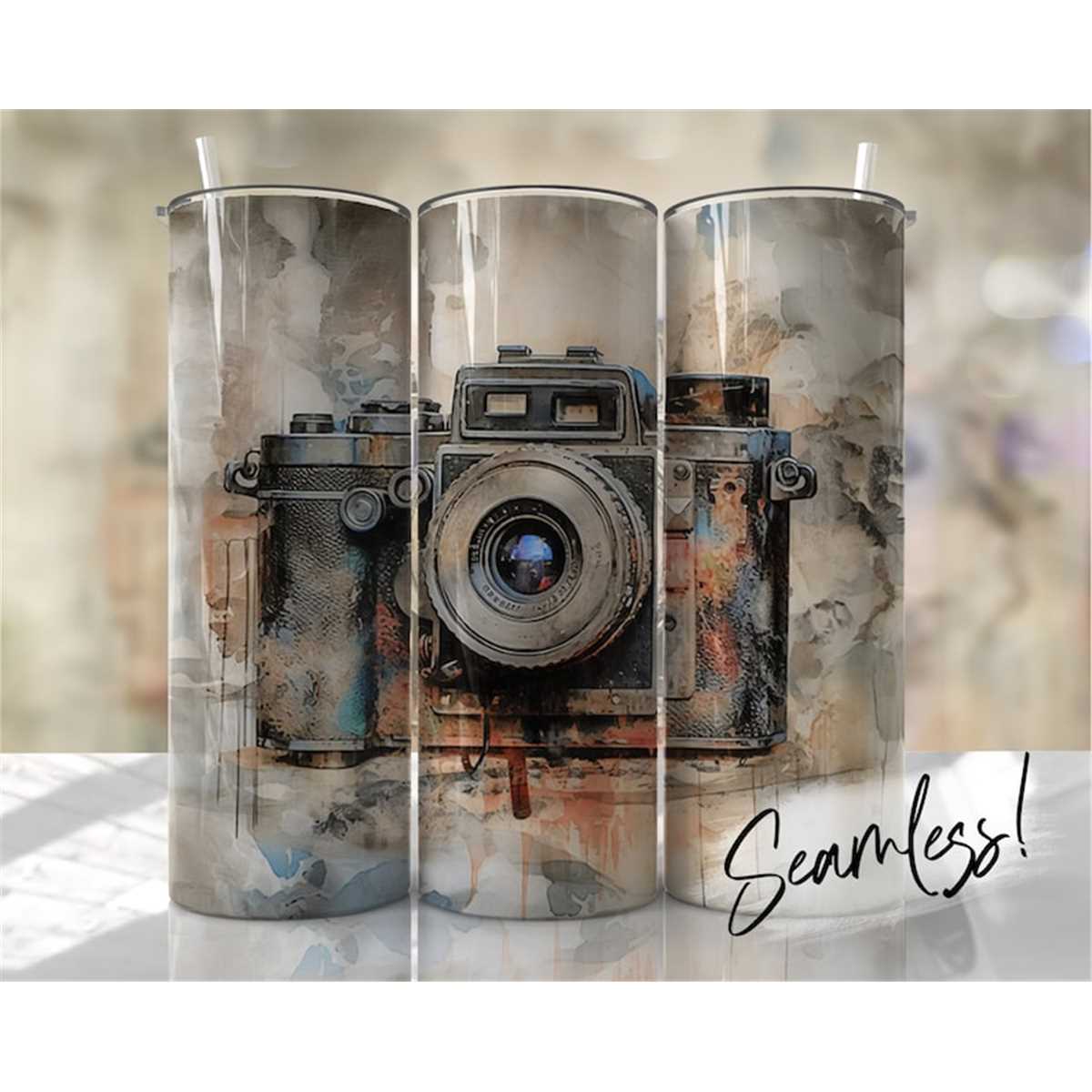 Camera Tumbler Wrap Seamless Photographer Tumbler Template f | Inspire ...