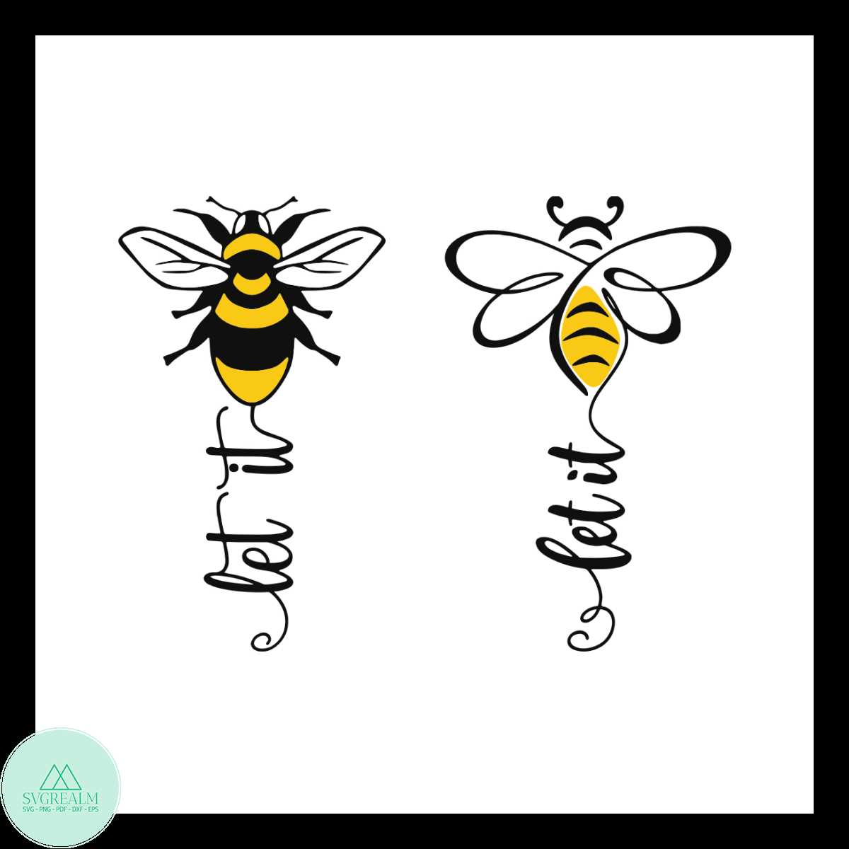 Let It Bee Svg, Bee Svg, Drawing Bee Svg, Funny Quote Svg, L | Inspire ...