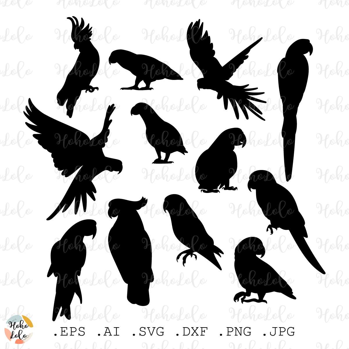 Parrot Svg, Parrot Silhouette, Parrot Cricut, Parrot Stencil | Inspire ...
