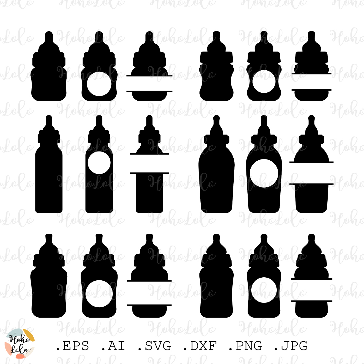 Baby Bottle Monogram Svg, Baby Bottle Cricut, Baby Bottle Si | Inspire ...
