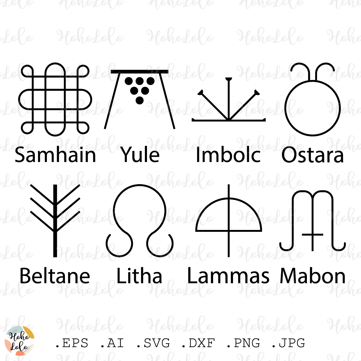 Sabbat Wiccan Symbols Svg, Wiccan Symbols Cricut, Wiccan Sym | Inspire ...