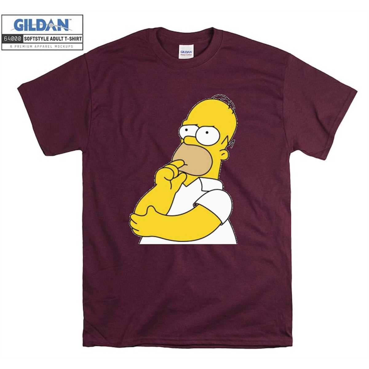 The Simpsons Homer Simpson Thinking T shirt Art Cartoon T-sh | Inspire ...
