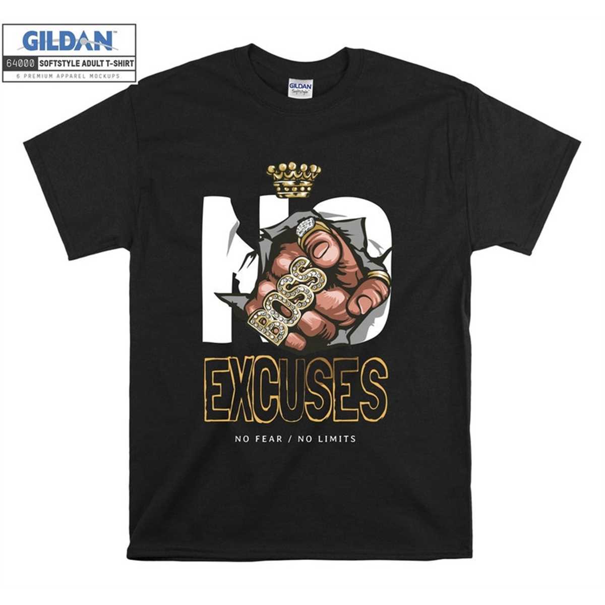 Official No Excuses T shirt Design Original Ring Fear Limit | Inspire ...