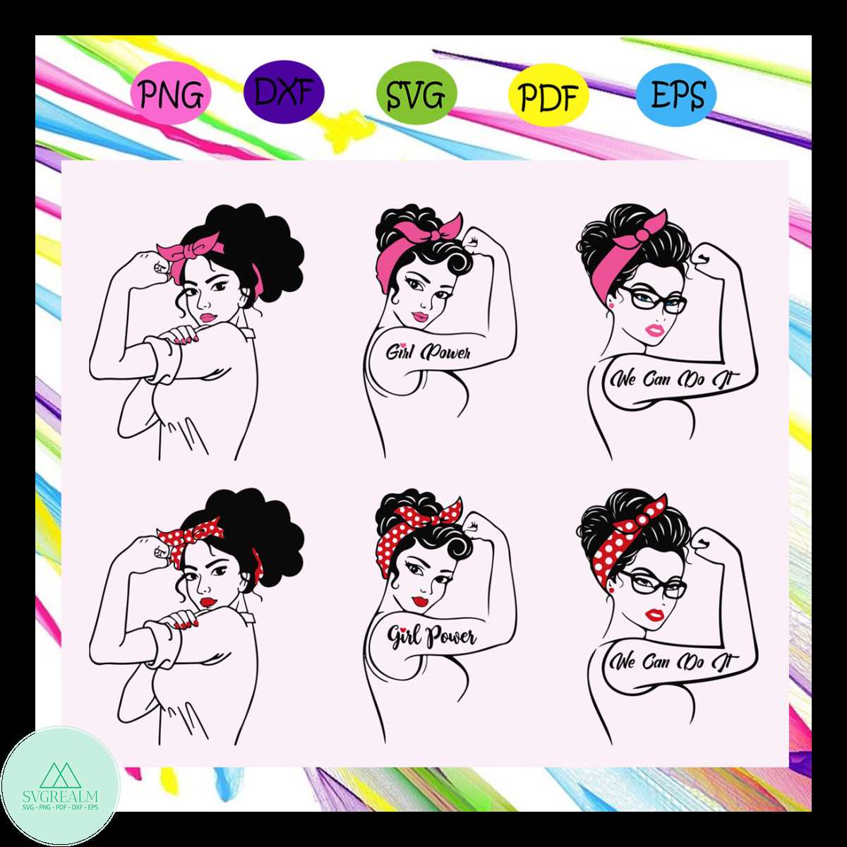 Girl power bundle, rosie the riveter, girl power svg, girl p | Inspire ...