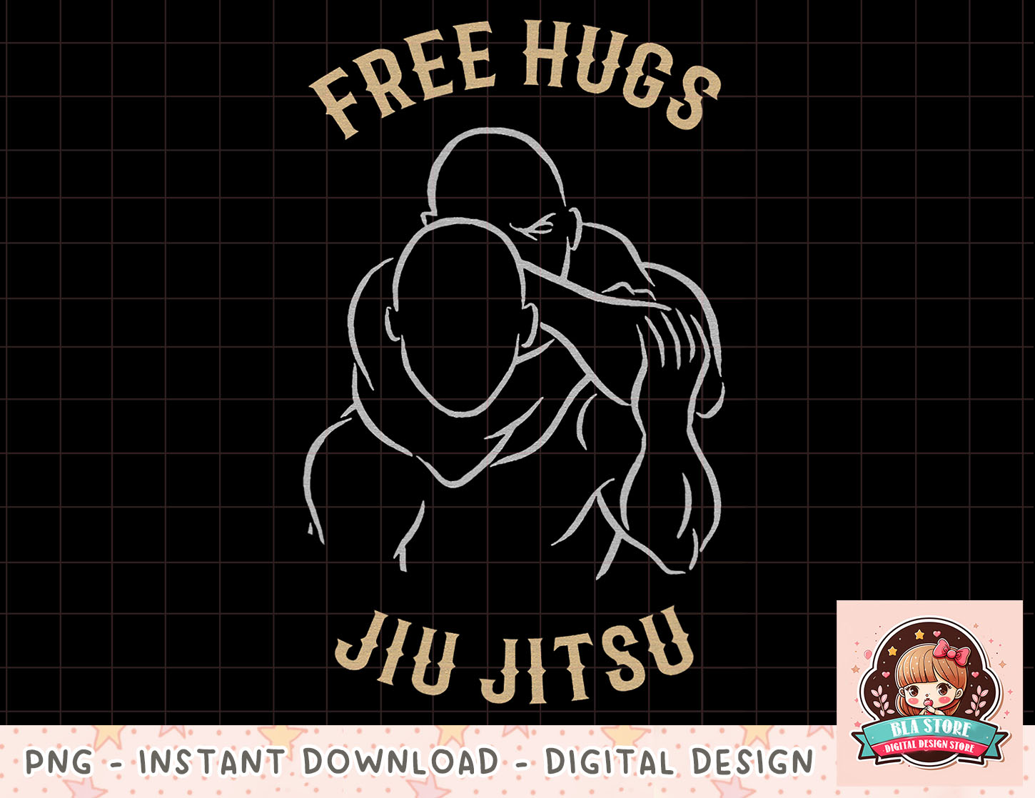 Free Hugs Jiu Jitsu, BJJ MMA Grappling, funny png, instant d | Inspire ...