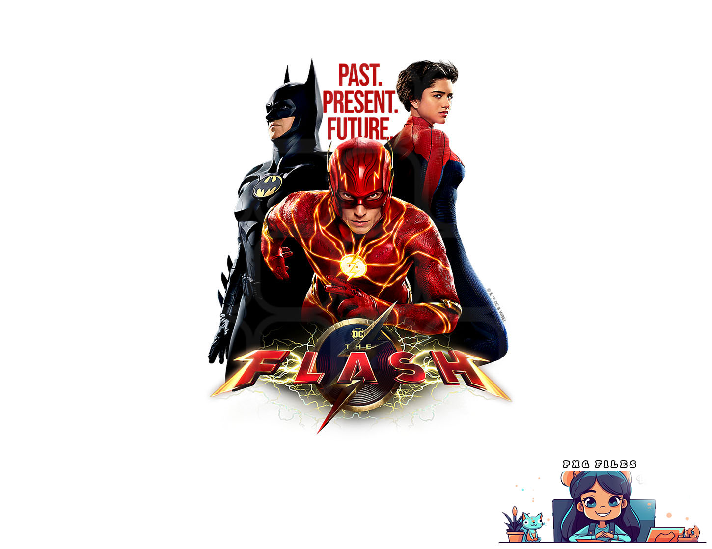 The Flash Movie Batman Supergirl Team png, digital download | Inspire Uplift