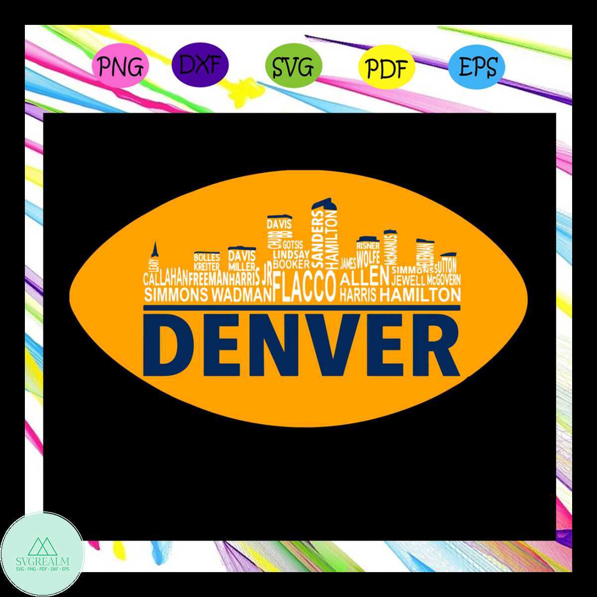 Denver skyline names, denver svg, denver broncos svg, denver | Inspire ...