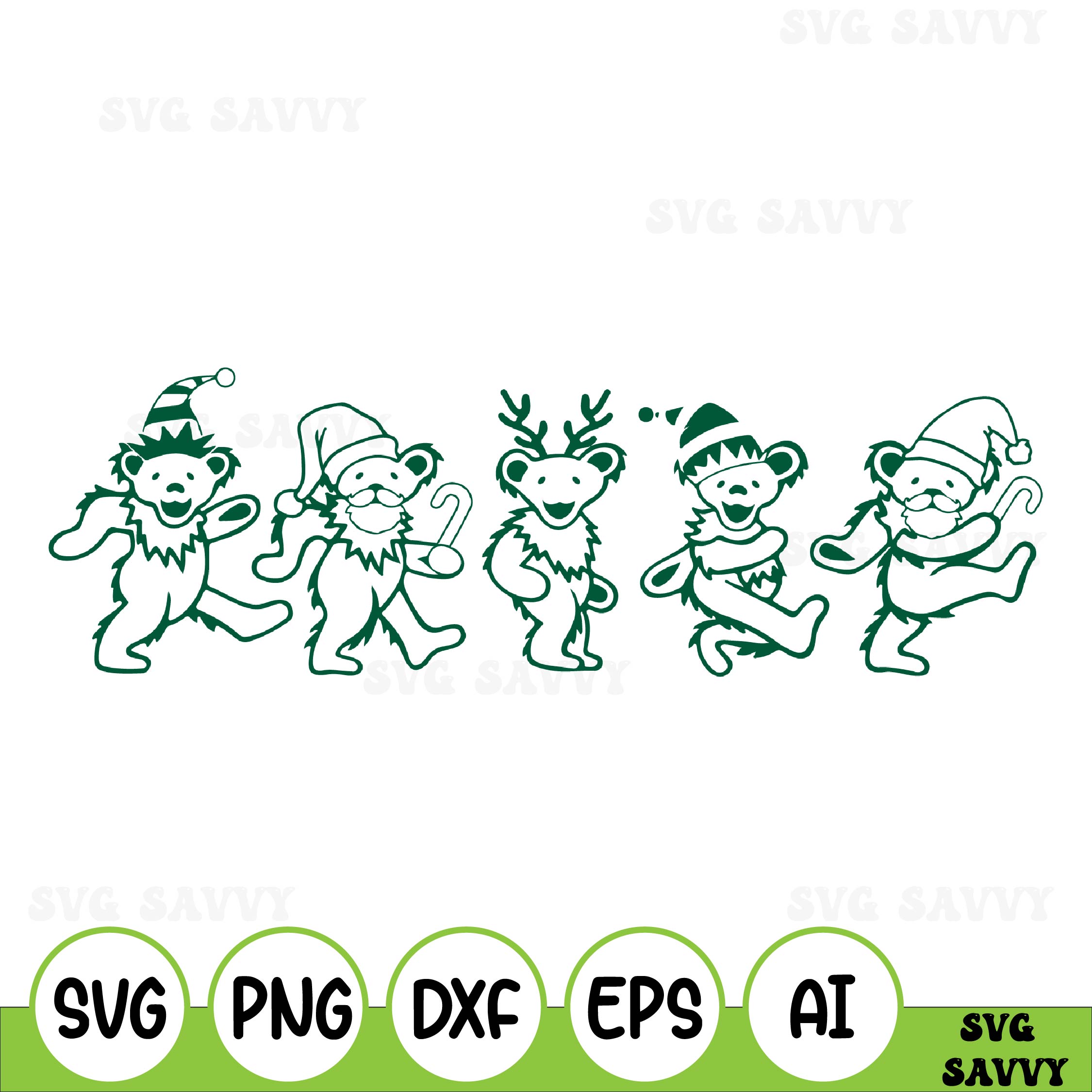Grateful Dead Dancing Bears Funny Christmas Svg, Funny Chris | Inspire ...