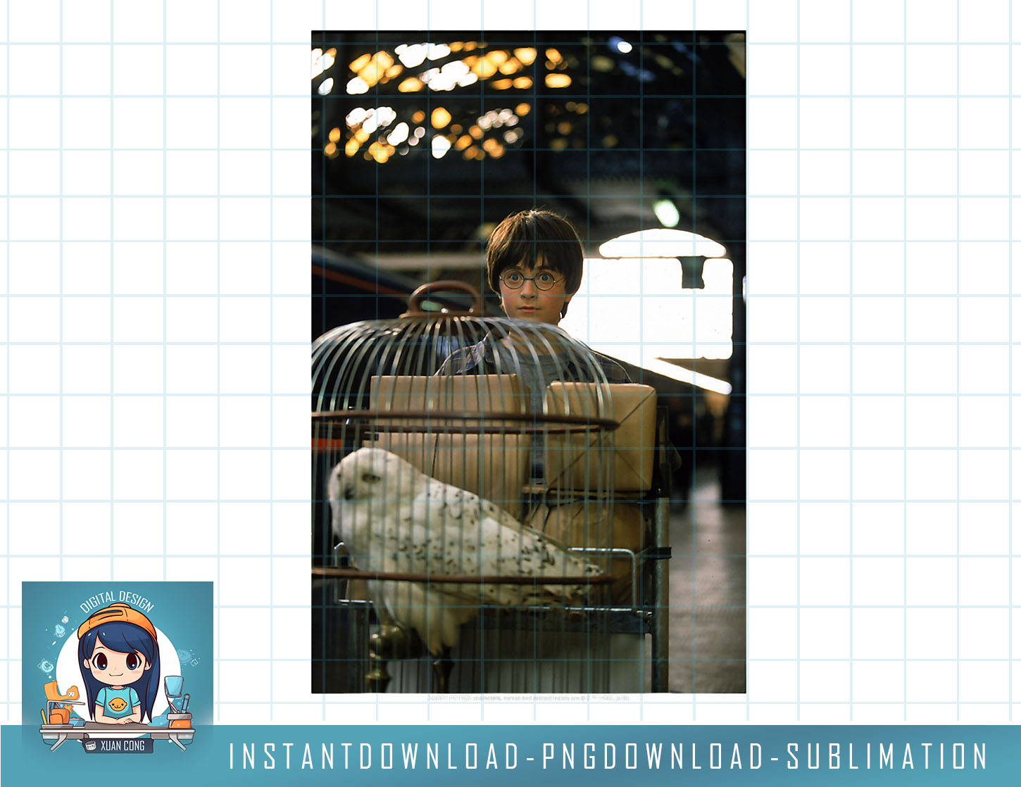 Harry Potter And Hedwig Platform 9 34 Poster png, sublimate, | Inspire ...