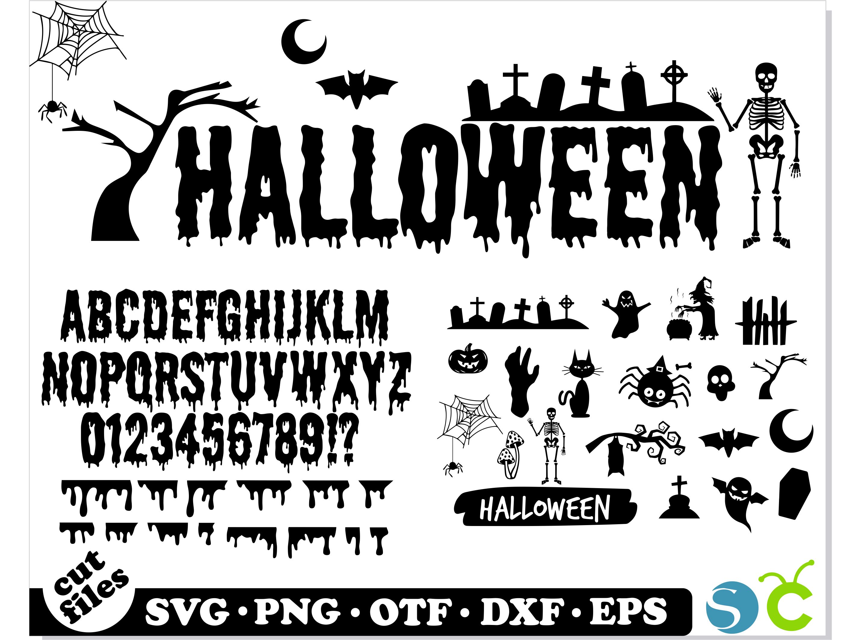 Halloween SVG Bundle | Dripping font otf, Dripping borders s | Inspire ...