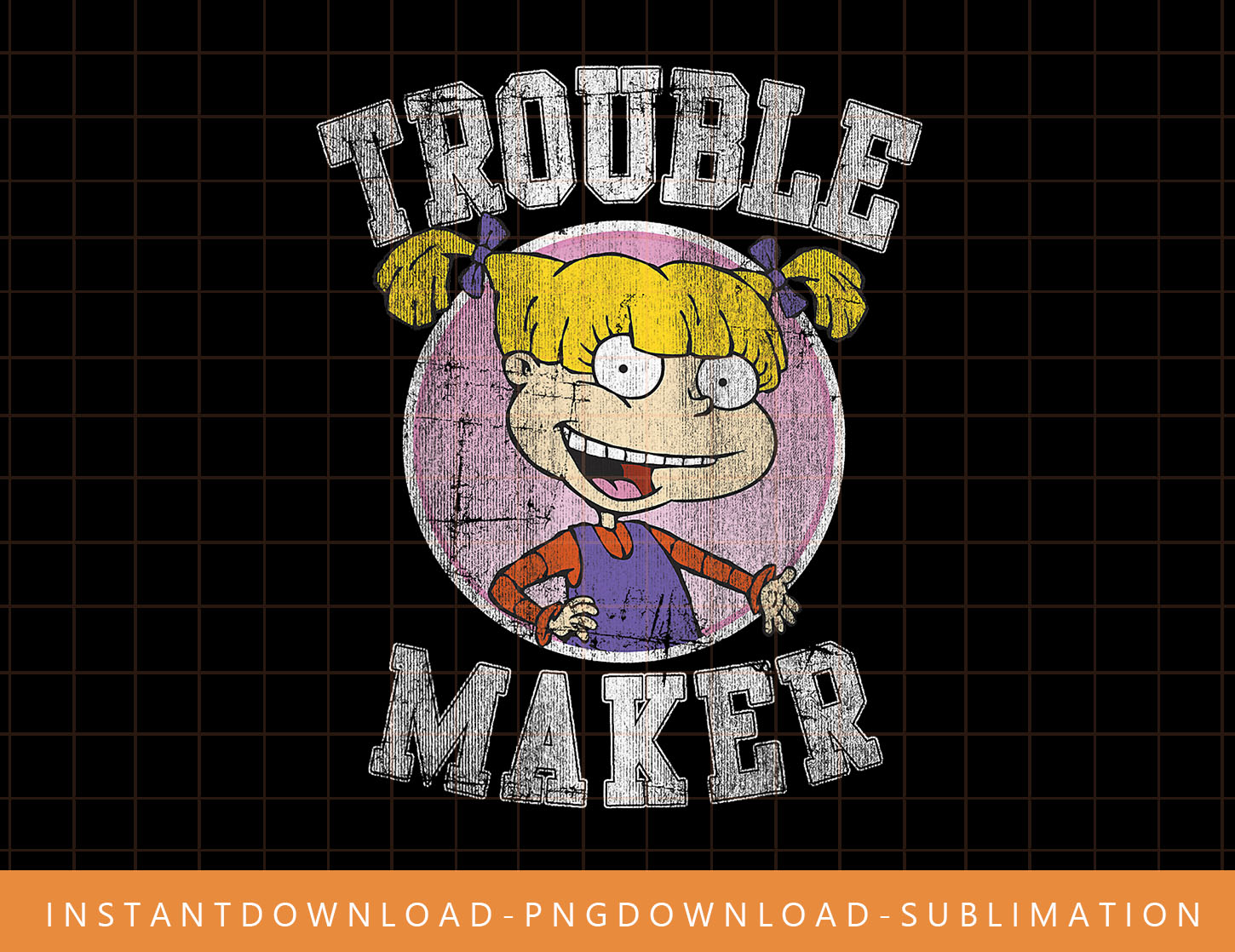 Rugrats Angelica Trouble Maker Vintage Graphic T-Shirt png, | Inspire ...