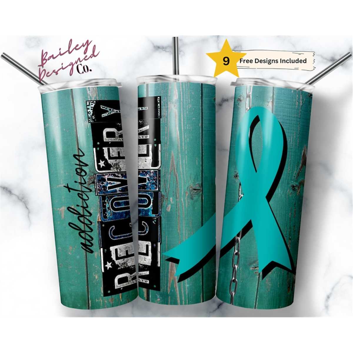 Addiction Recovery 20 oz Skinny Tumbler Sublimation Design D | Inspire ...