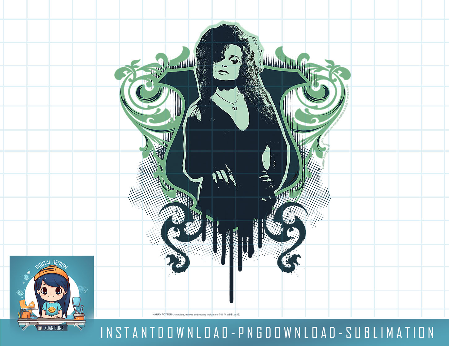 Harry Potter Bellatrix Lestrange Dripping Portrait png, subl | Inspire ...