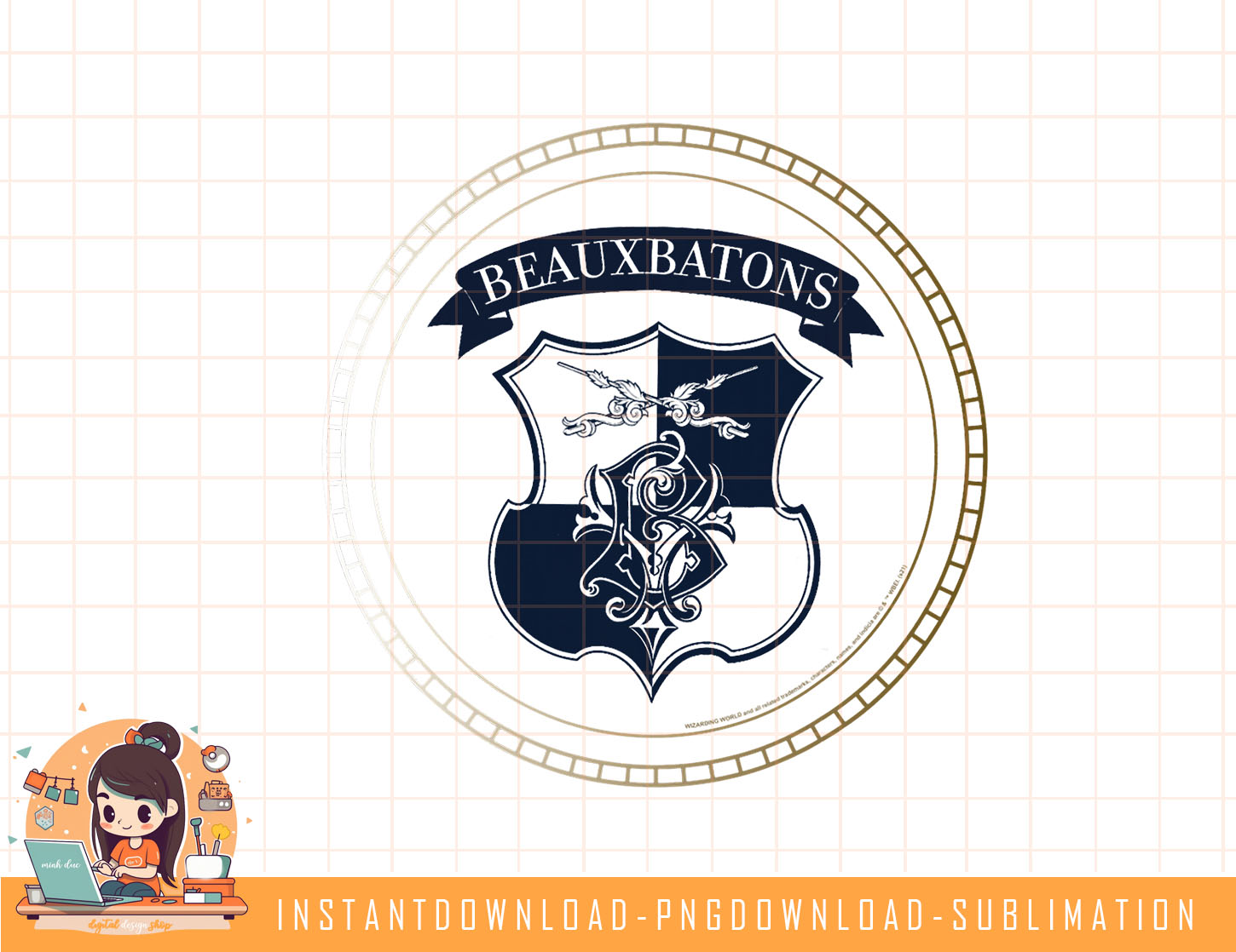 Harry Potter Beauxbatons Emblem png, sublimate, digital down | Inspire ...