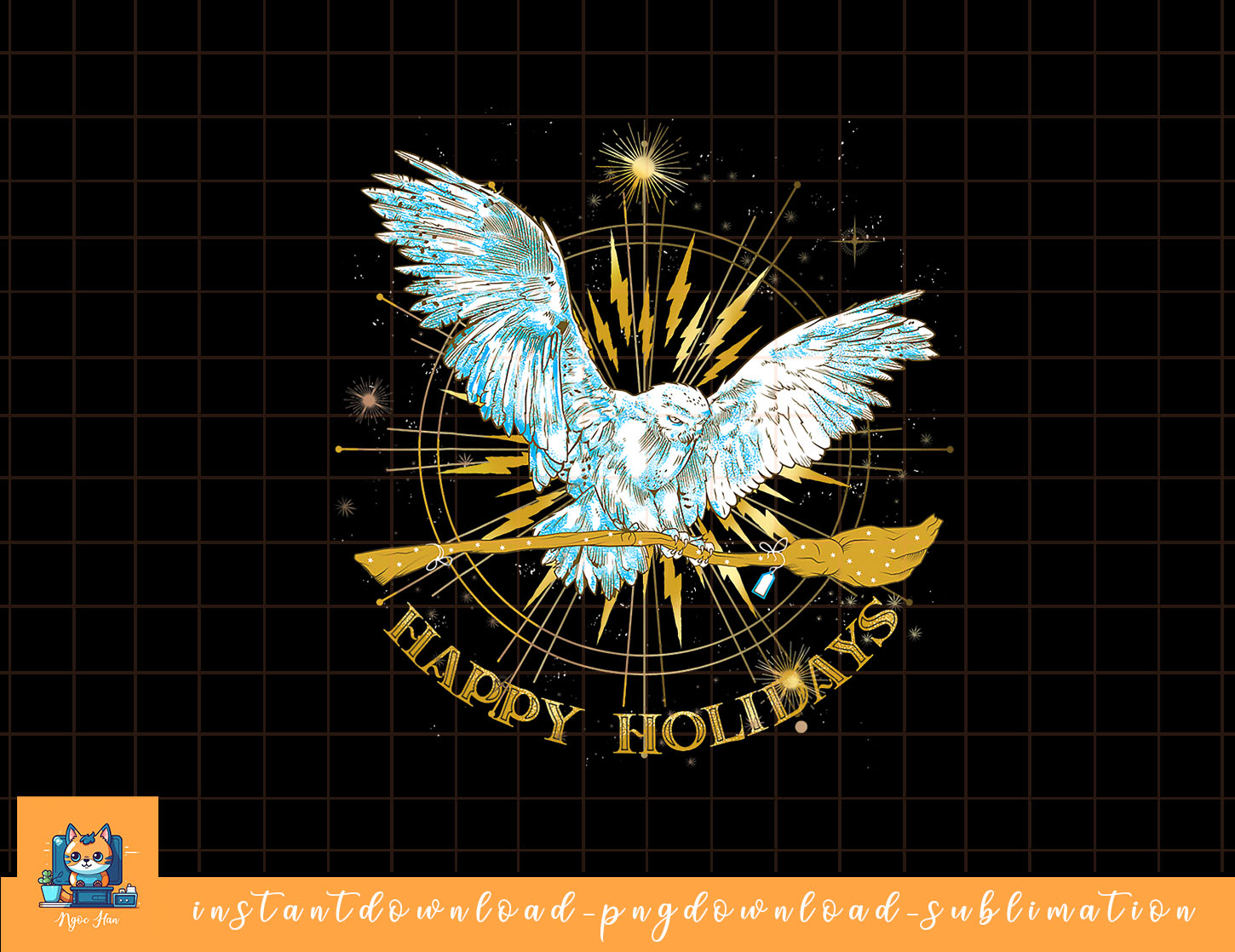 Harry Potter Christmas Hedwig Happy Holidays png, sublimate, | Inspire ...