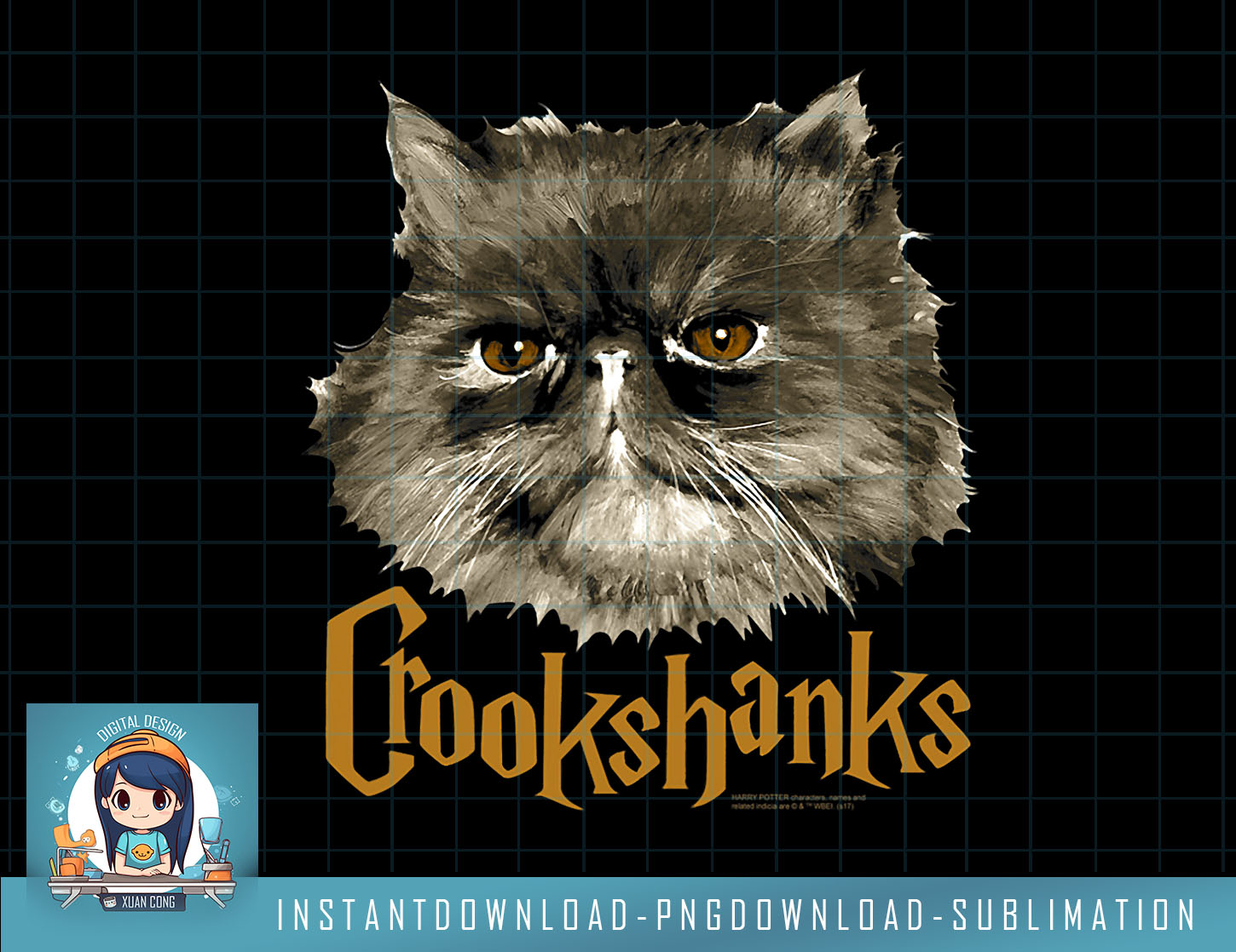 Harry Potter Crookshanks png, sublimate, digital download | Inspire Uplift