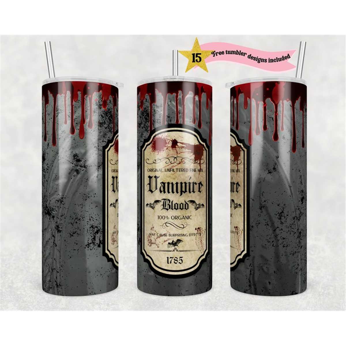 Halloween 20 oz Skinny Tumbler Vampire Blood Sublimation Des - Inspire ...