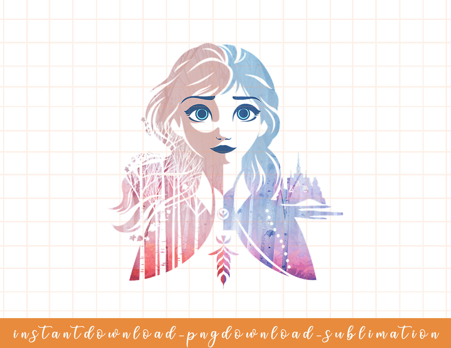 Disney Frozen 2 Anna Two Tone Gradient Portrait Fill png, su | Inspire ...