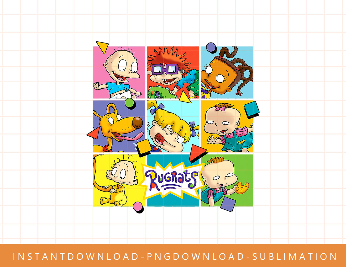 Rugrats Character Squares png, sublimate, digital print | Inspire Uplift