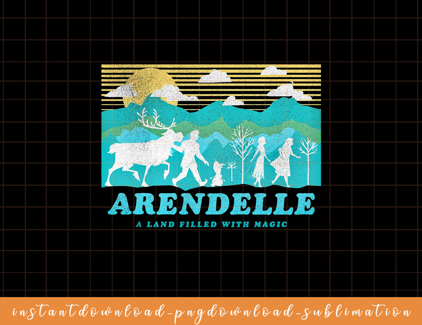 Disney Frozen 2 Arendelle Group Silhouette Poster png, subli | Inspire ...