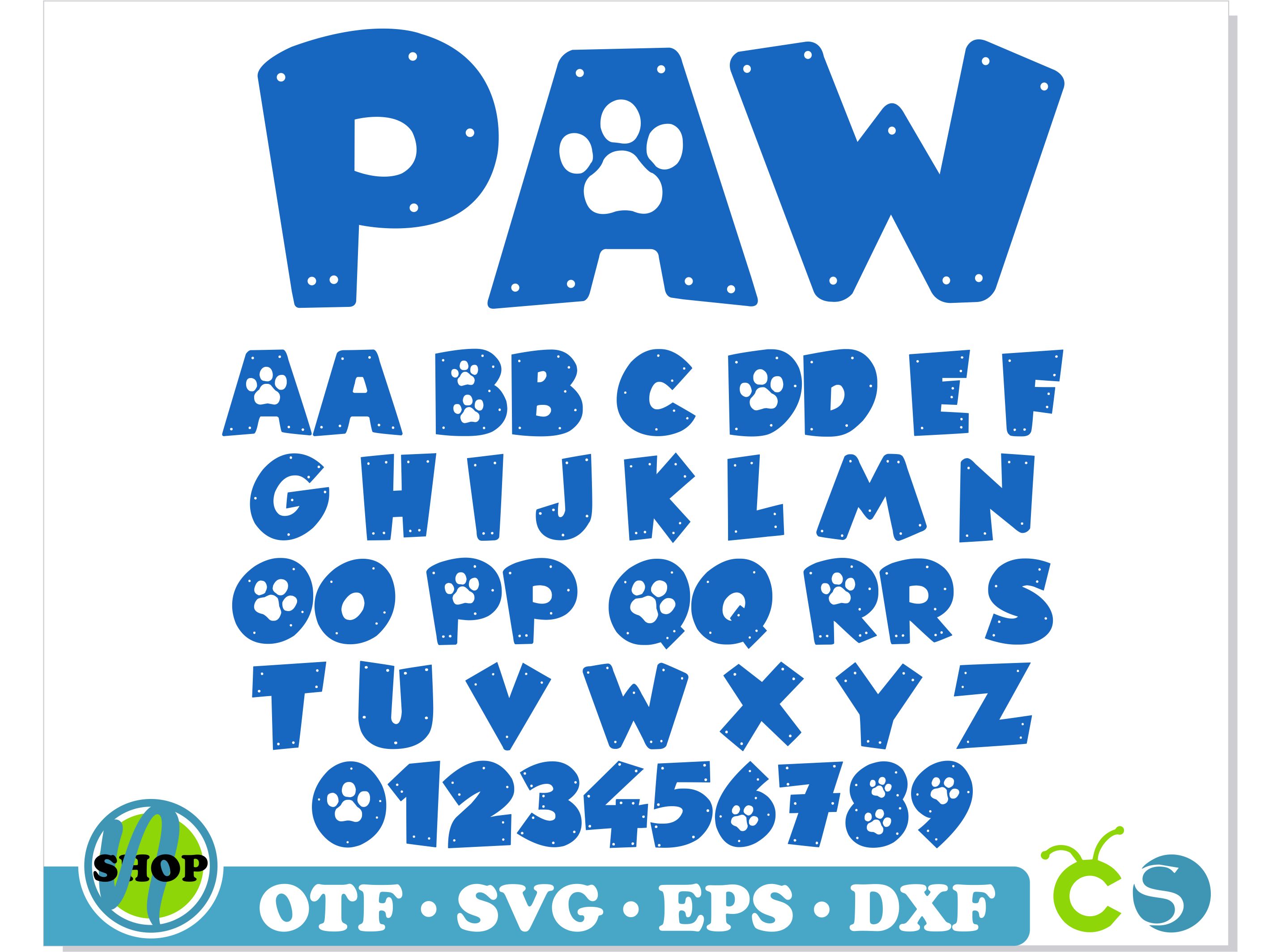 Paw Patrol Font TTF, Paw Patrol Font SVG, Dog font ttf svg, | Inspire ...