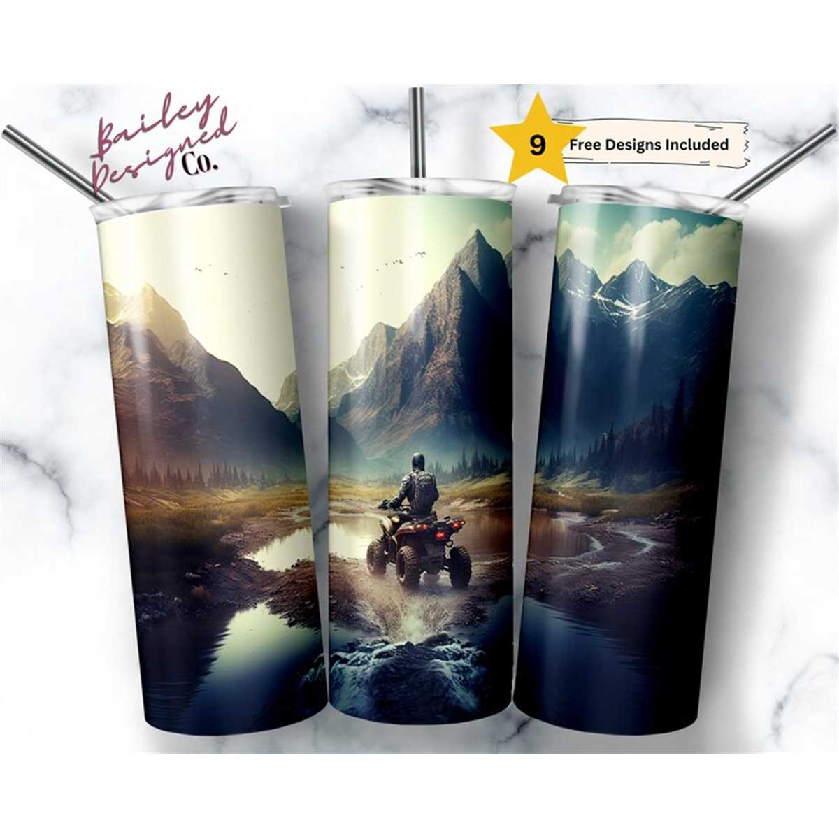 ATV 20 oz Skinny Tumbler Sublimation Design Digital Download - Inspire ...