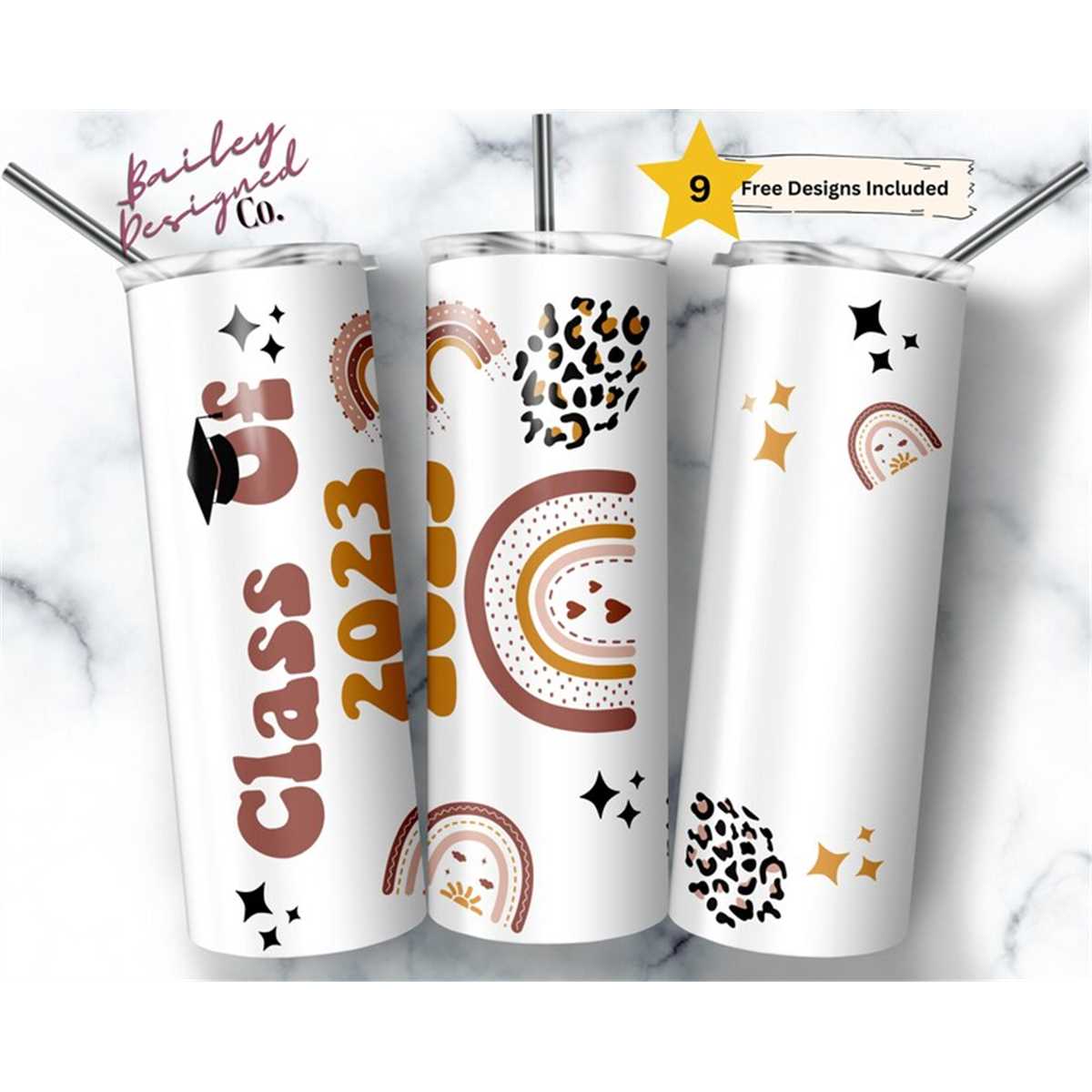 Class of 2023 20 oz Skinny Tumbler Sublimation Design Digita - Inspire ...