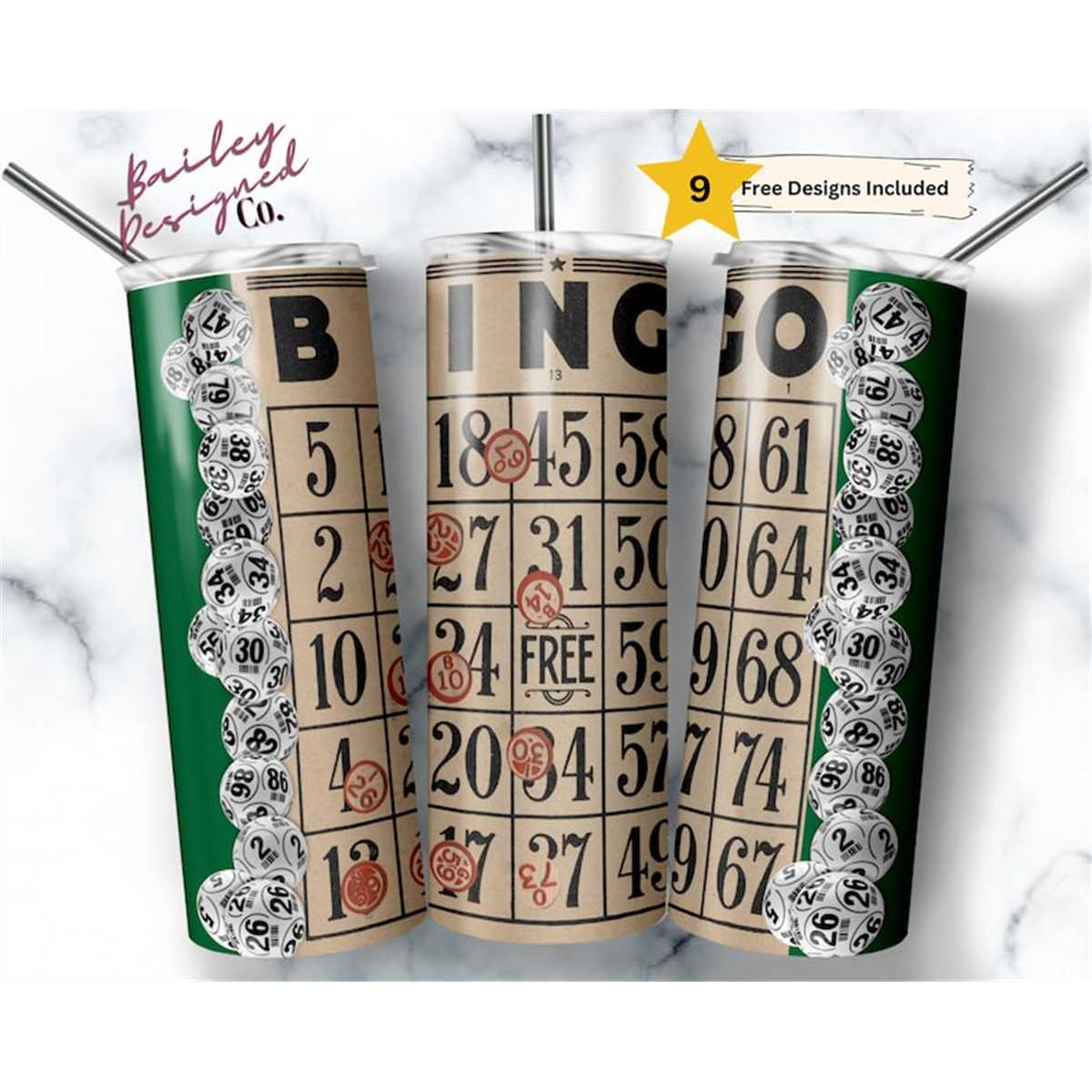 Retro Bingo 20 oz Skinny Tumbler Wrap png, Gnome for playing - Inspire ...