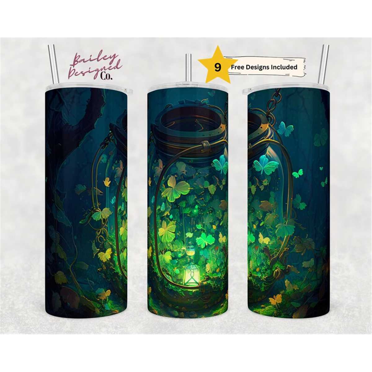 St.Patrick's Day Tumbler Design, Enchanted Lucky Forest Sham - Inspire ...