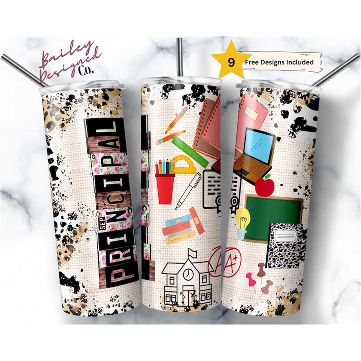 Principal 20 oz Skinny Tumbler Sublimation Design Digital Do - Inspire ...