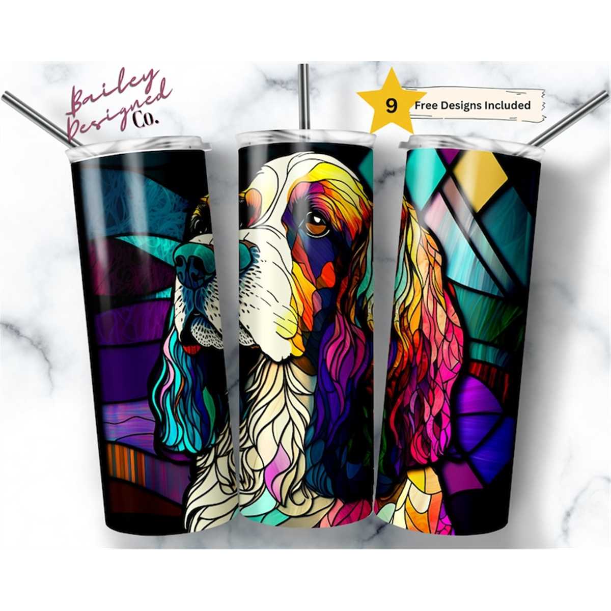 Stained Glass Cocker Spaniel 20 oz Skinny Tumbler Sublimatio - Inspire ...