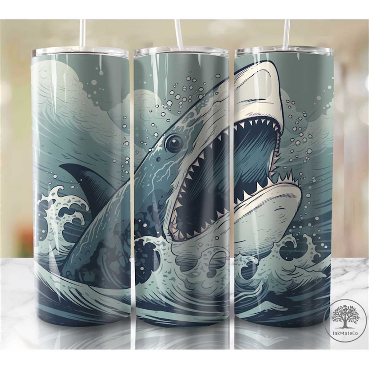 Shark In The Ocean Tumbler wrap, Shark Design , Shark , Shar - Inspire ...