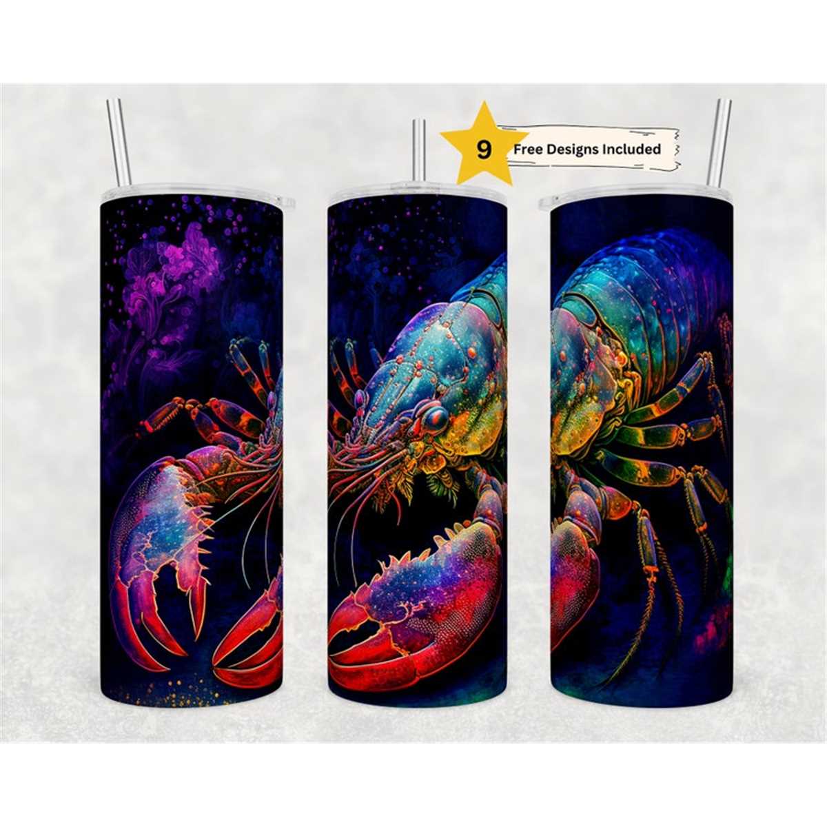 Alcohol Ink Crawfish 20 oz Skinny Tumbler Sublimation Design | Inspire ...