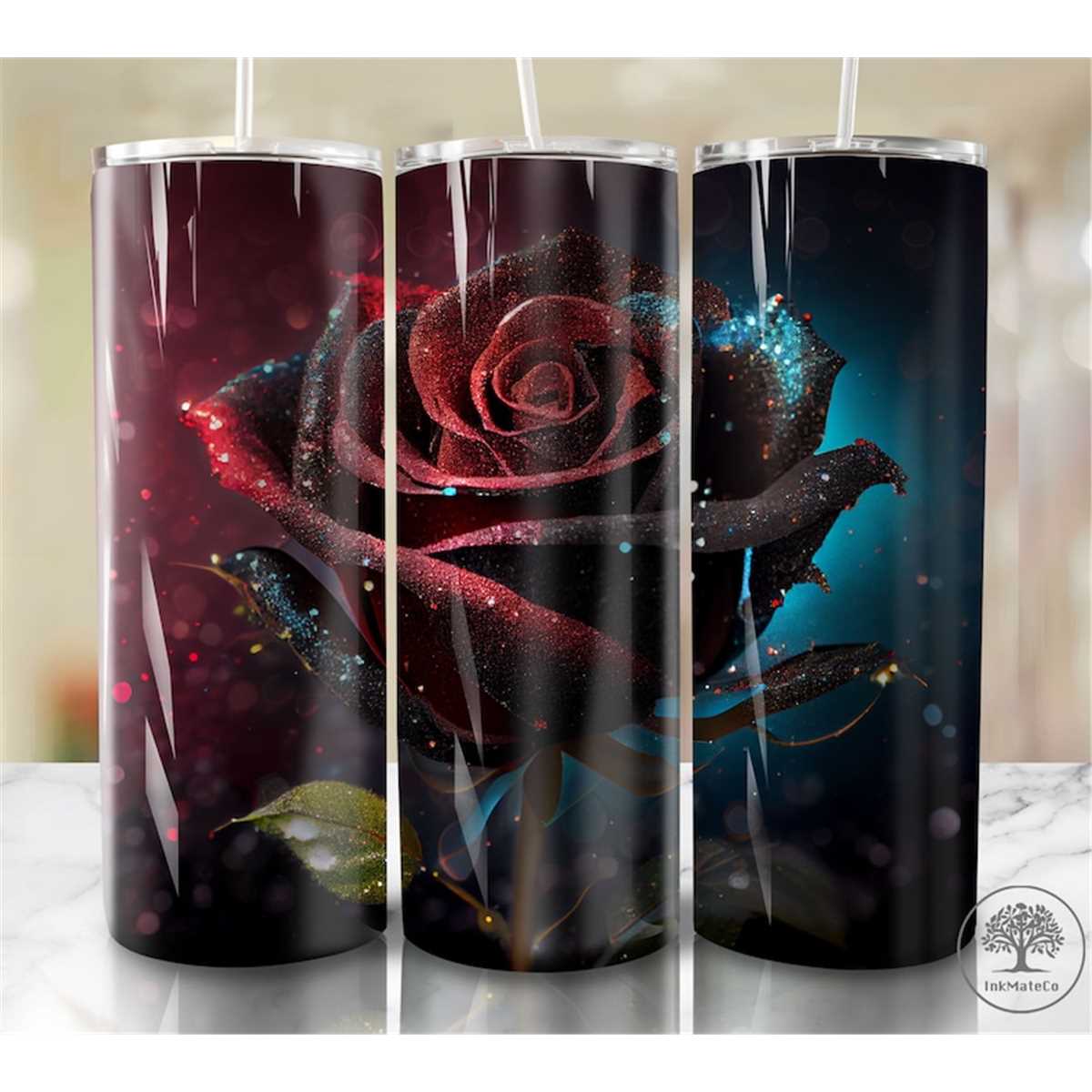 Red Roses Sublimation 20 Oz Skinny Tumbler Floral Seamless W - Inspire ...