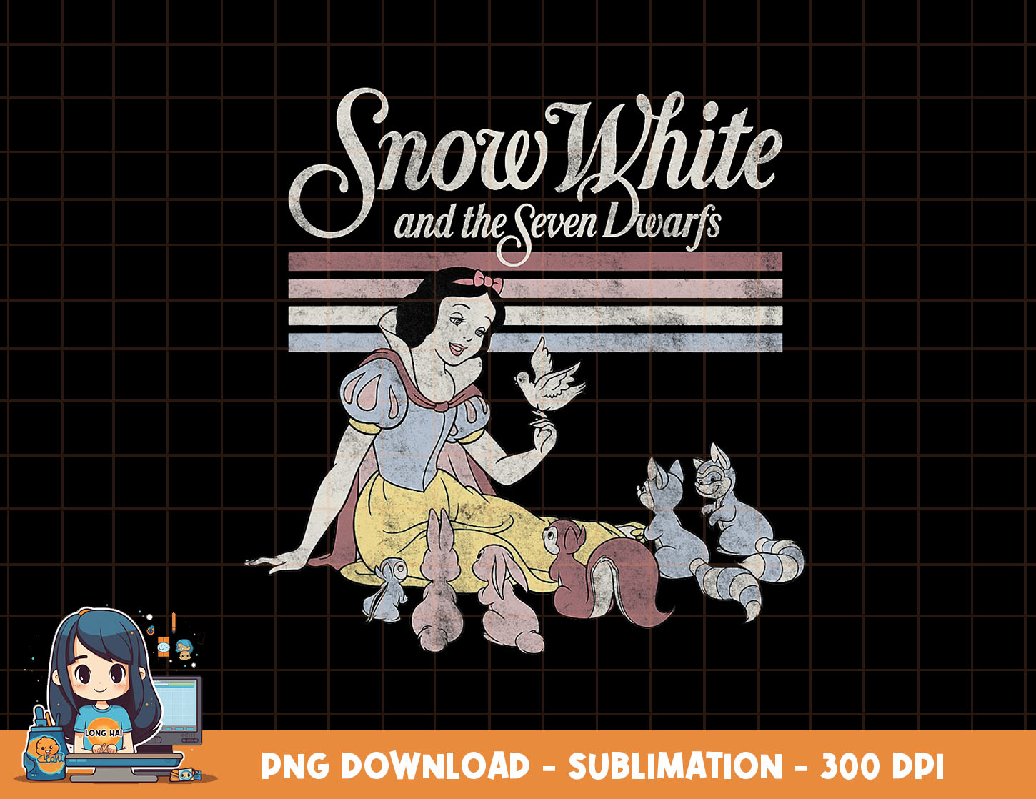 Disney Snow White Critters Vintage Stripe Graphic T-Shirt pn | Inspire ...