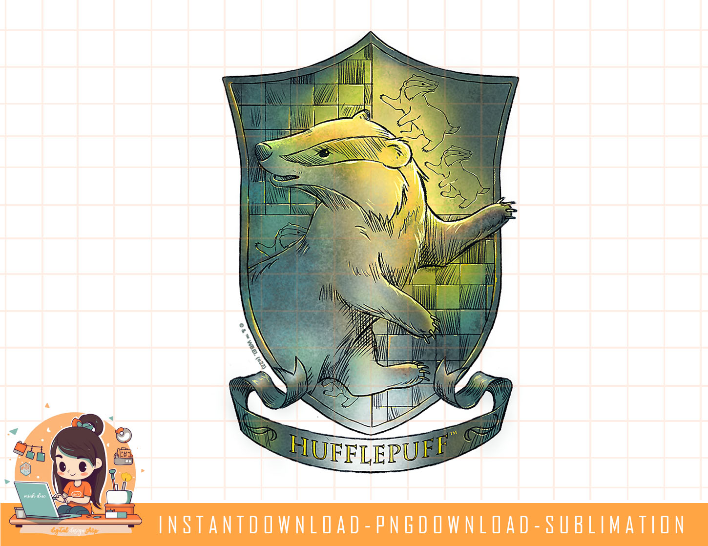 Harry Potter Deathly Hallows 2 Hufflepuff Shining Crest png, | Inspire ...
