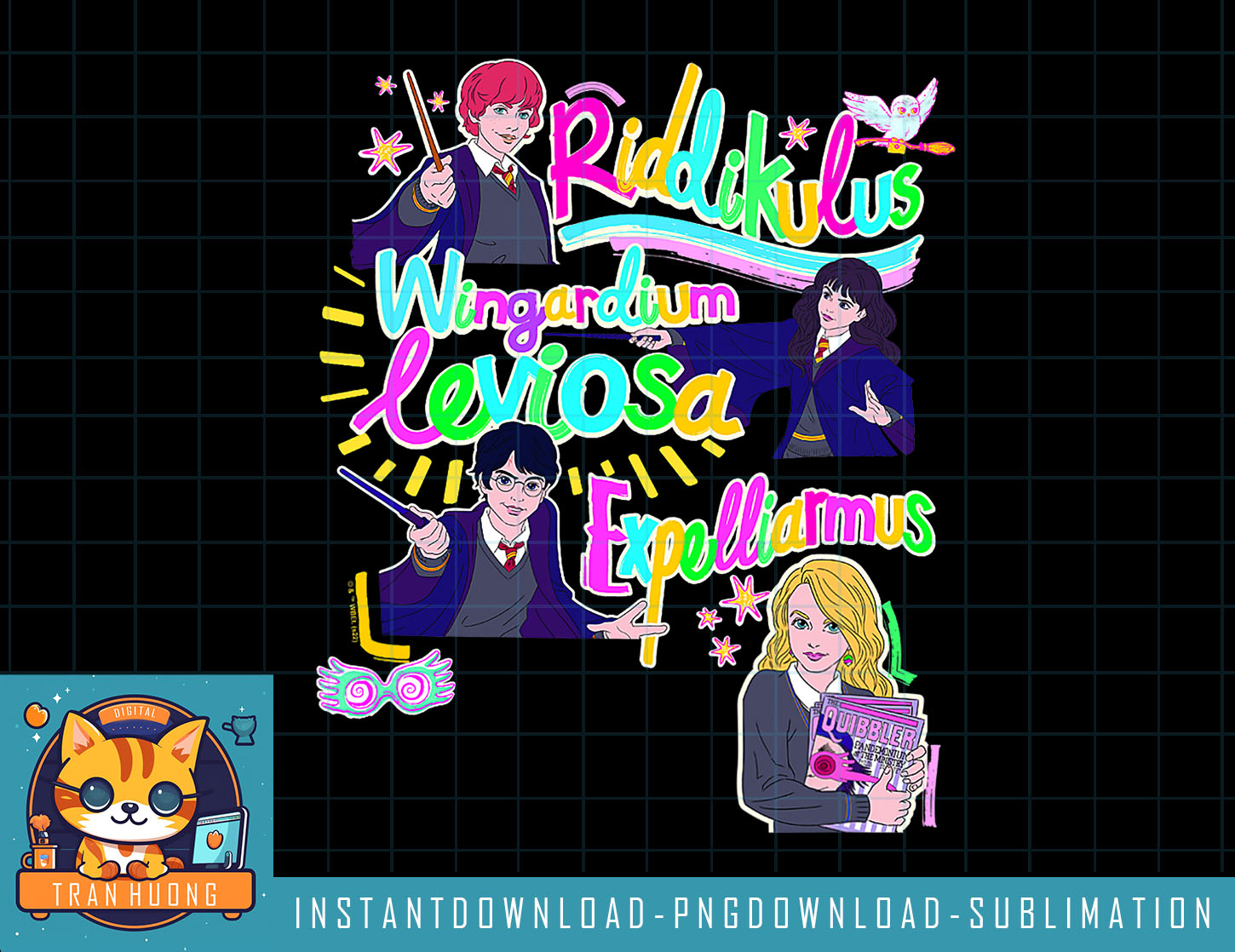 Harry Potter Deathly Hallows 2 Magic Words Group Poster png, | Inspire ...