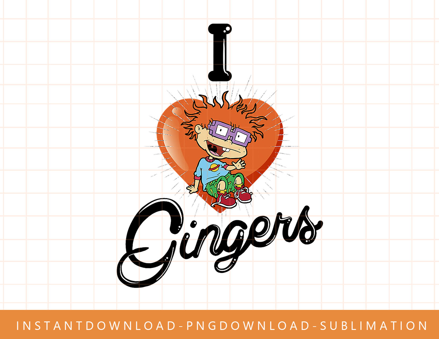 Rugrats Chuckie I Love Gingers png, sublimate, digital print | Inspire ...