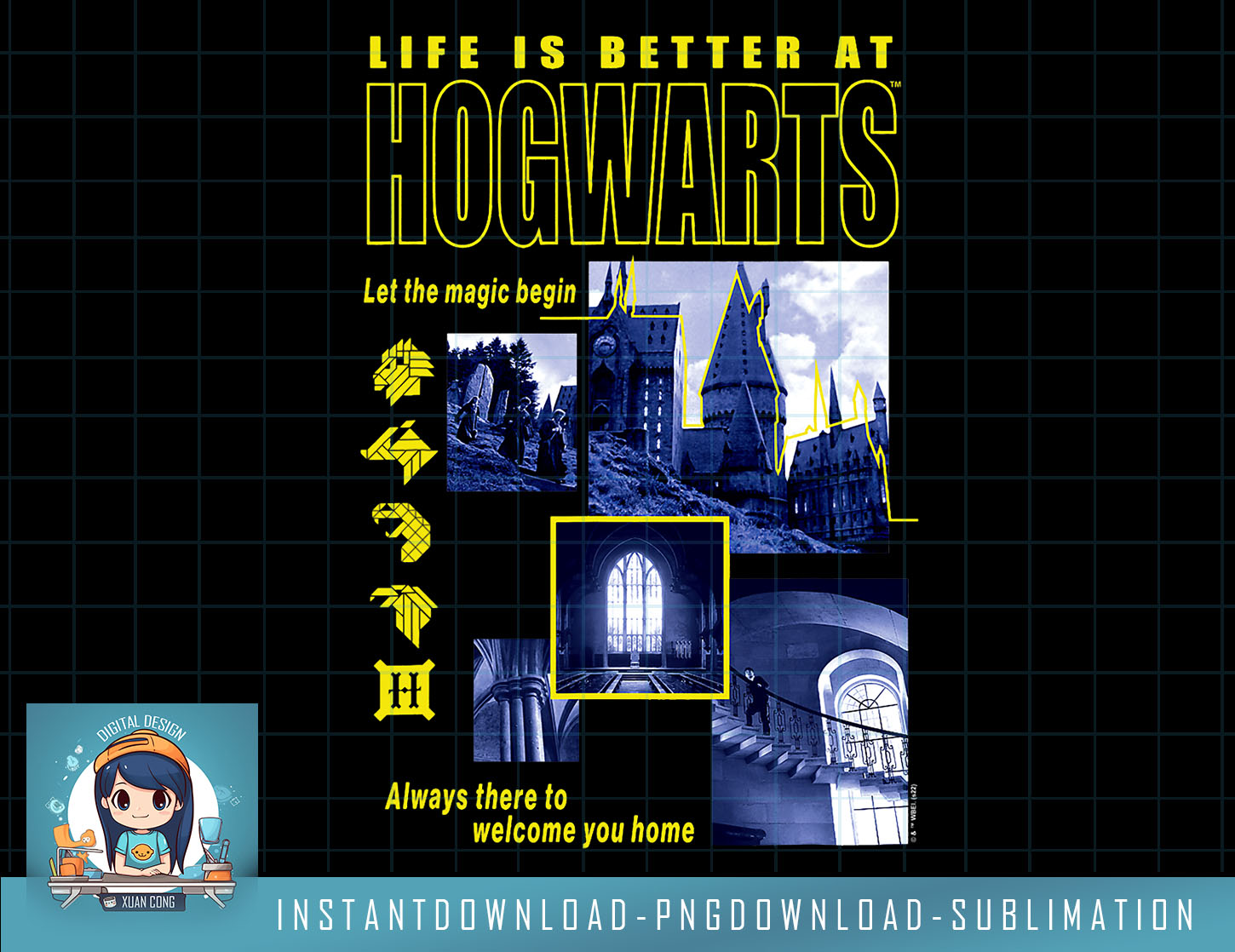Harry Potter Deathly Hallows 2 Hogwarts Life Poster png, sub | Inspire ...