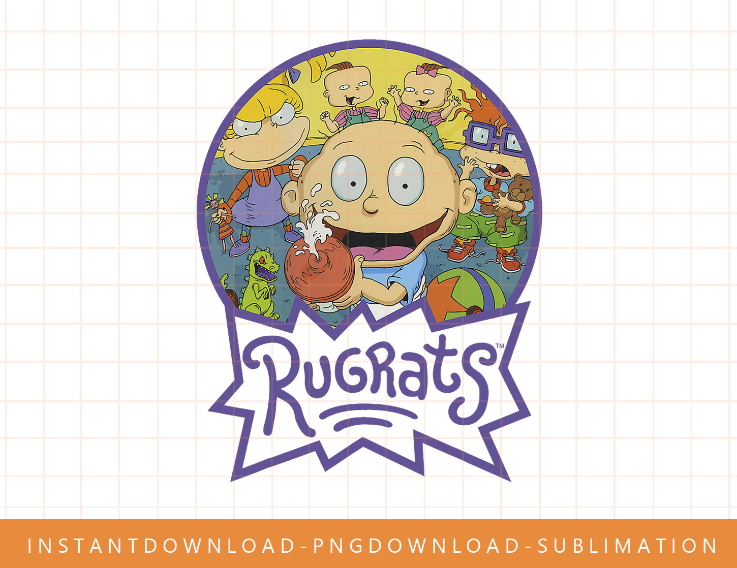 Rugrats Classic Group Bottle Splash Title Graphic T-Shirt pn - Inspire ...
