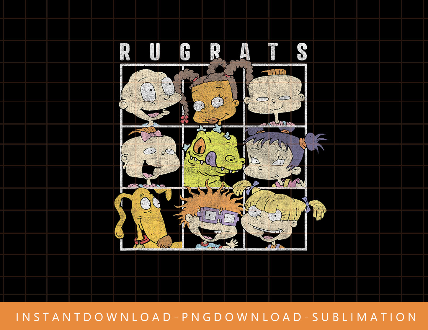 Rugrats Distressed Character Grid Poster png, sublimate, dig | Inspire ...