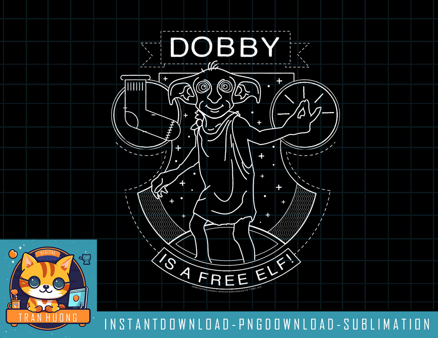 Harry Potter Dobby The Free Elf png, sublimate, digital down | Inspire ...