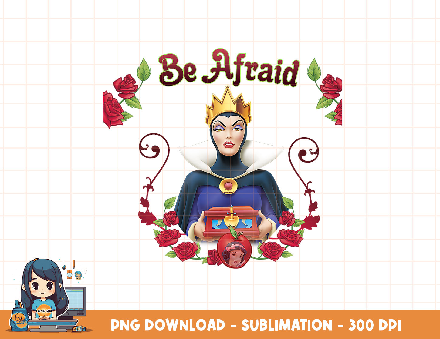 Disney Snow White Evil Queen Be Afraid Graphic T-Shirt png, | Inspire ...