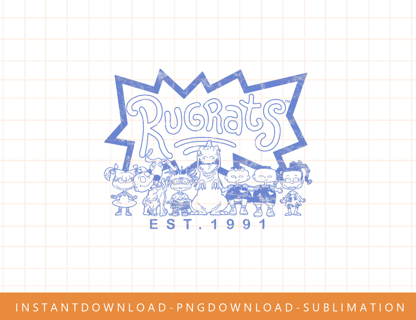 Rugrats Group Shot Est. 1991 Logo Outline png, sublimate, di | Inspire ...