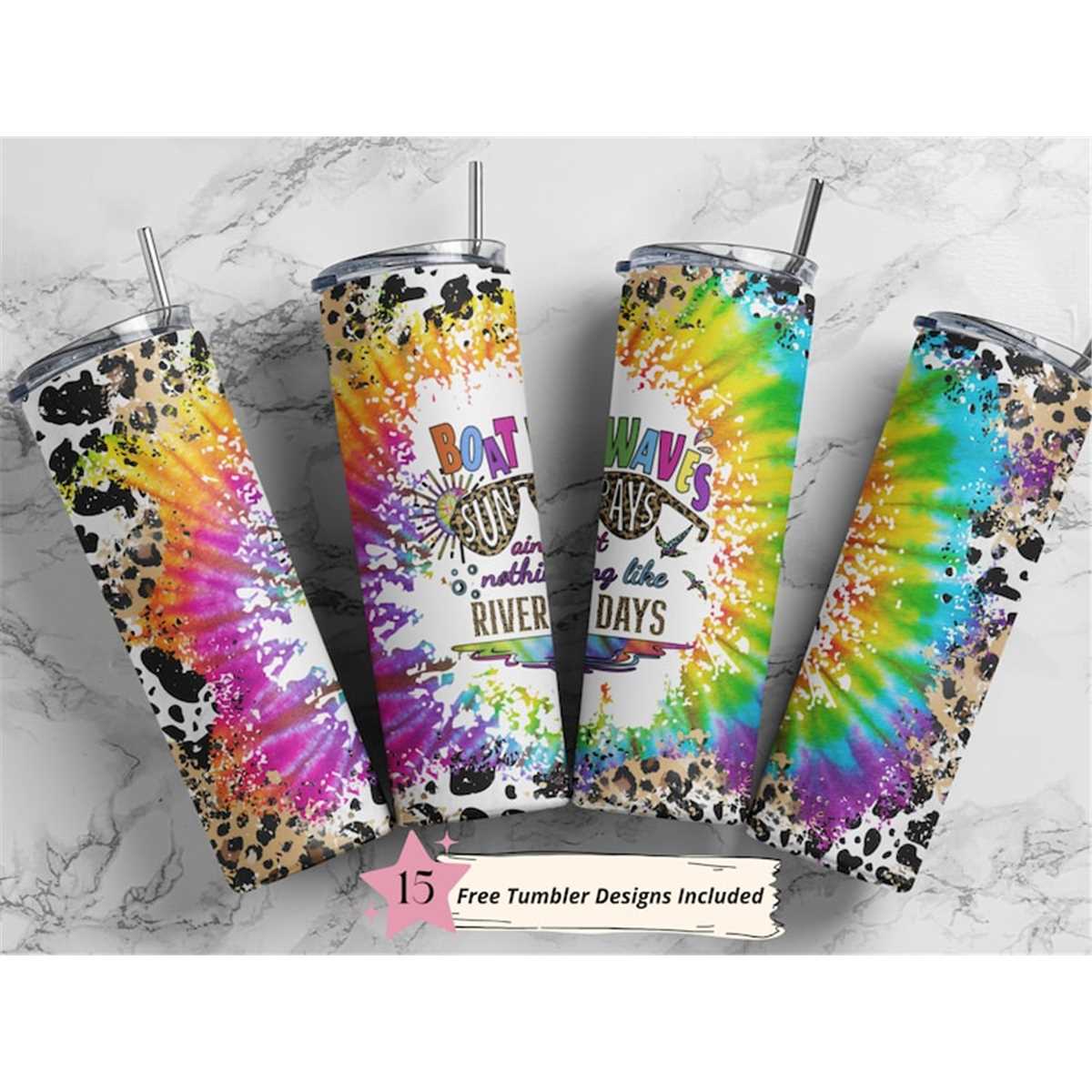 Boat Waves Summer Rays Sublimation Design 20 oz Skinny - Inspire Uplift