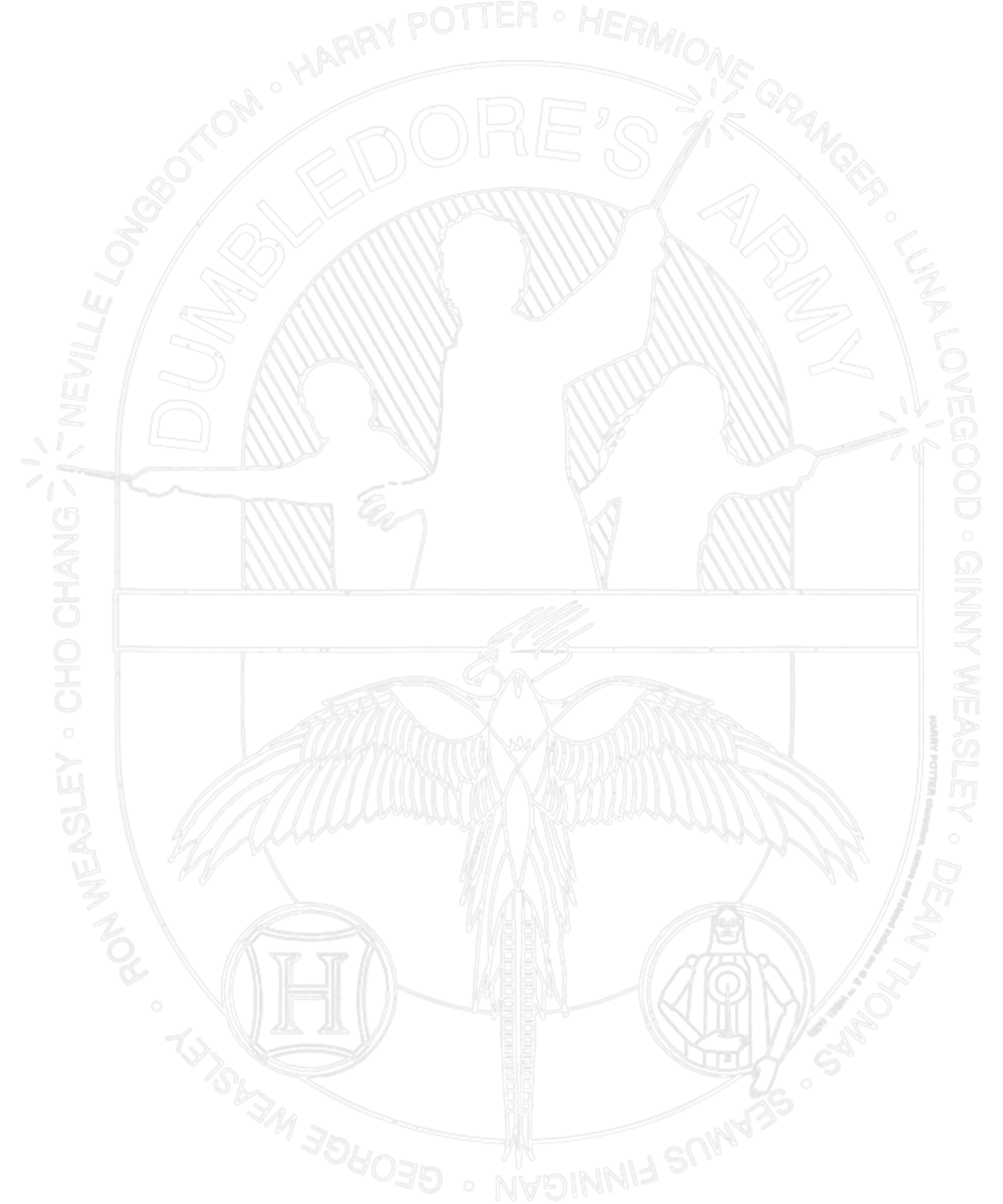 Harry Potter Dumbledore s Army Circle Line Art T-Shirt.pngHa | Inspire ...