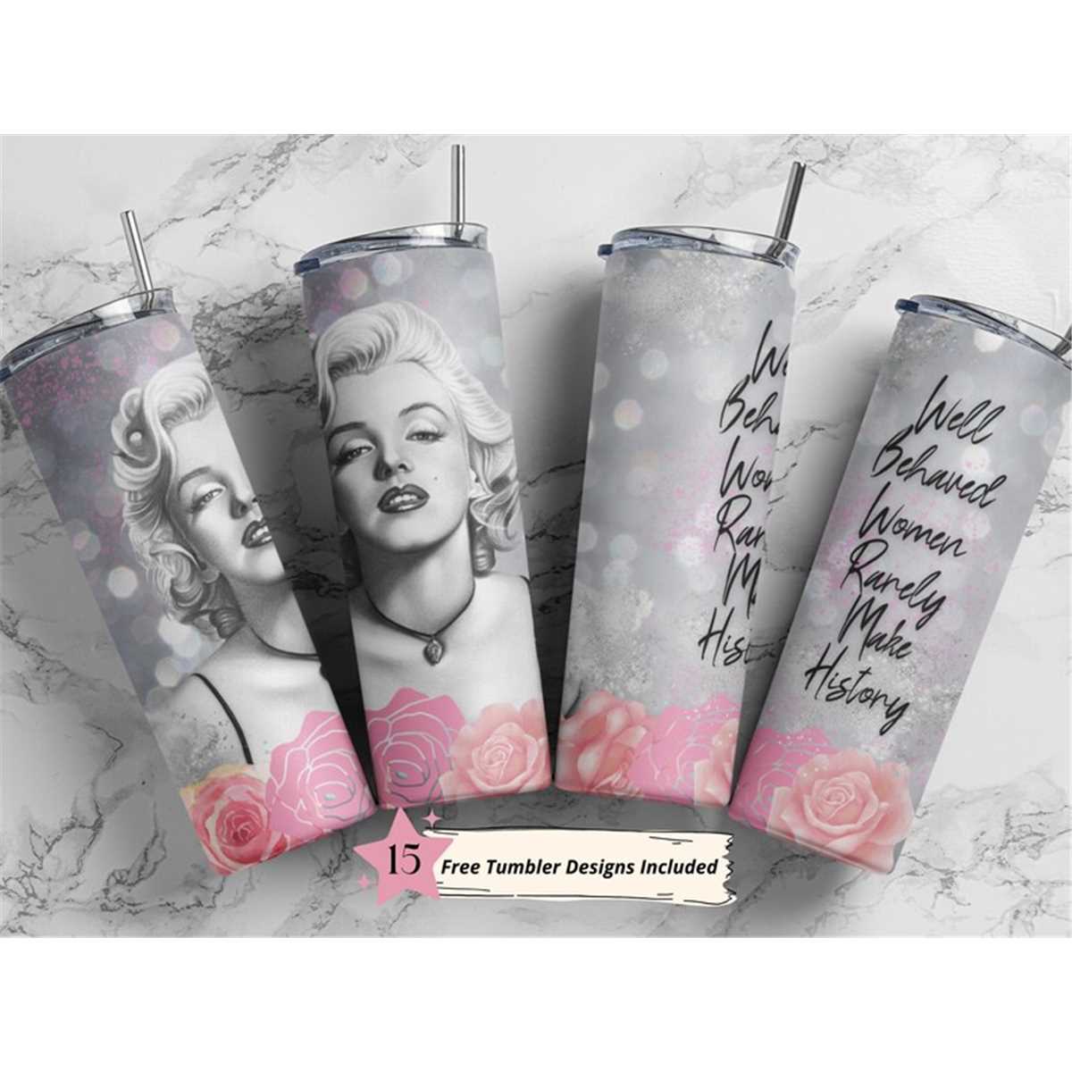 Marilyn Monroe tumbler Sublimation Digital Download | Inspire Uplift