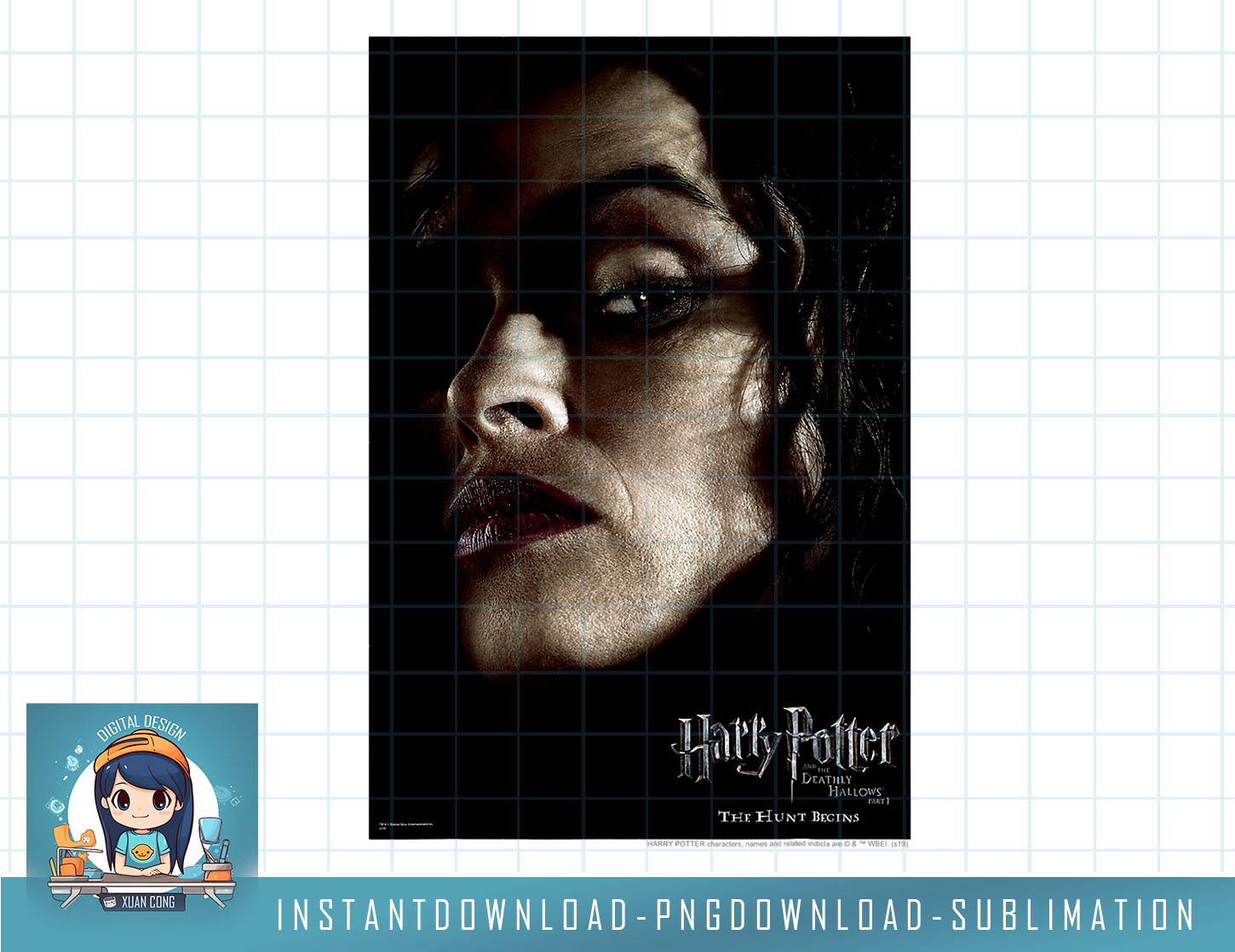 Harry Potter Deathly Hallows Bellatrix Character Poster png, | Inspire ...