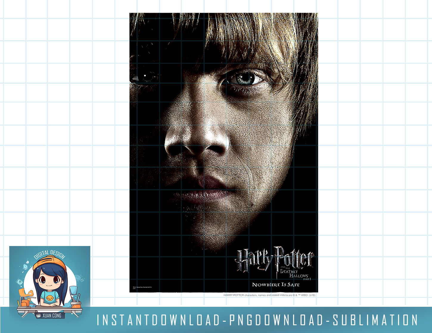 Harry Potter Deathly Hallows Ron Character Poster png, subli | Inspire ...